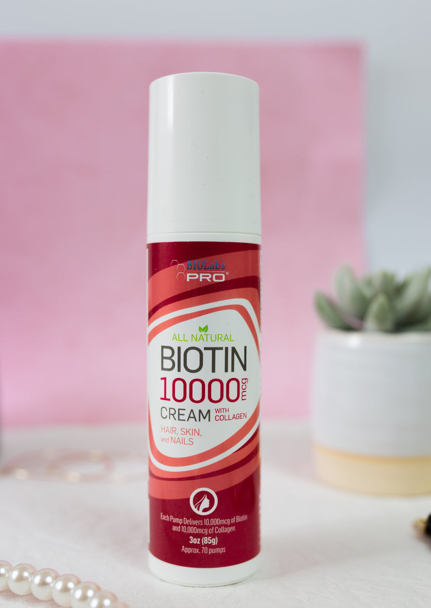 Natural 10,000mcg Biotin Cream with Collagen – Smarter Health And Aging